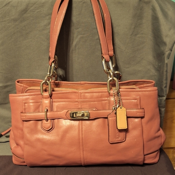 Coach | Bags | Coach Satchel 3 Compartments Dusty Rose Euc | Poshmark